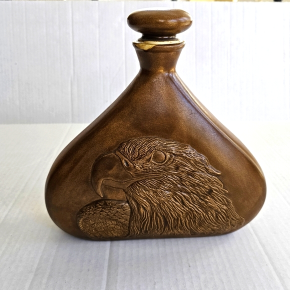 None | Art | Vintage 8s Native Southwestern Ceramic Decanter Eagle Brown Embossed Signed | Poshmark